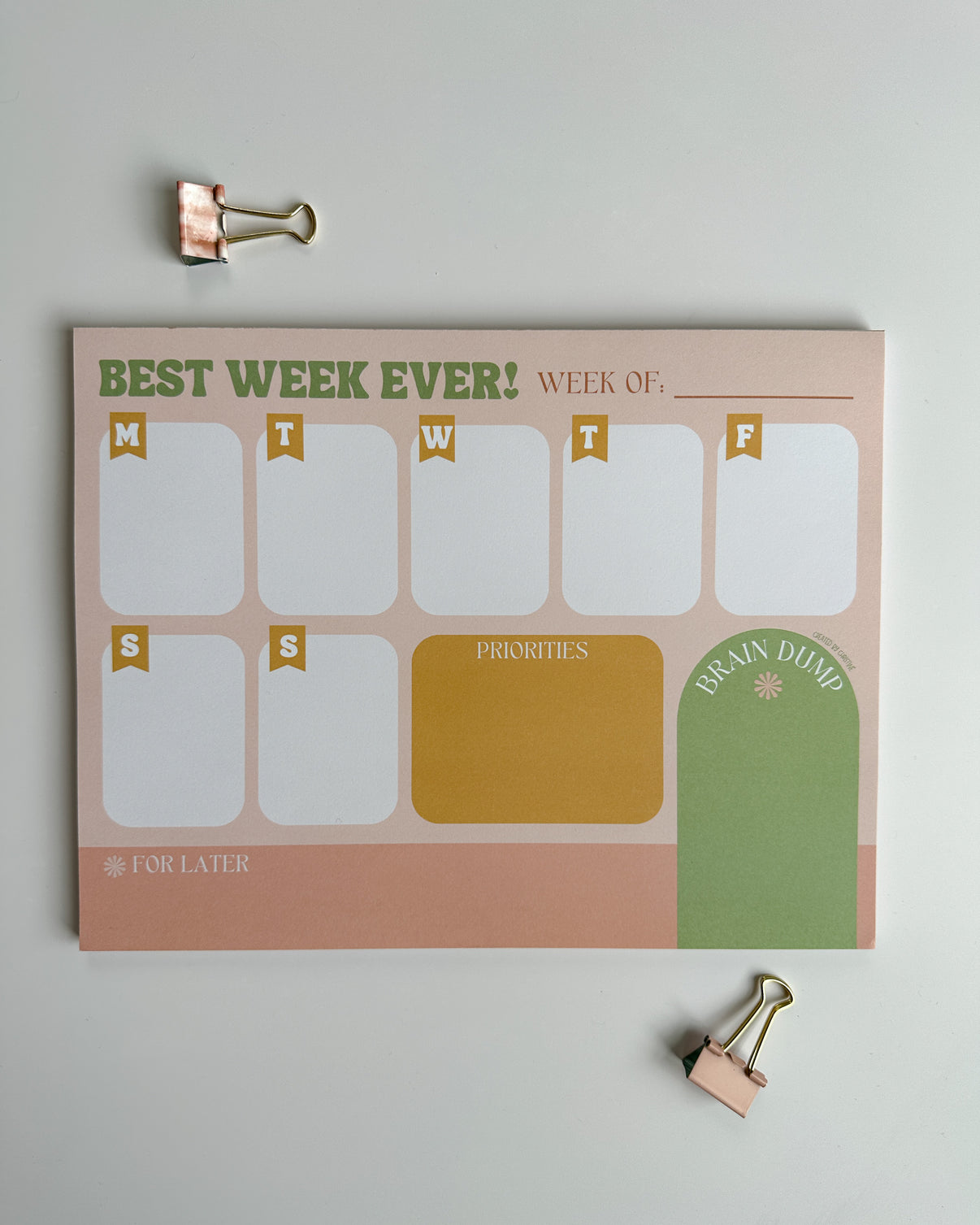 Best Week Ever Planner Notepad – Created By Christine