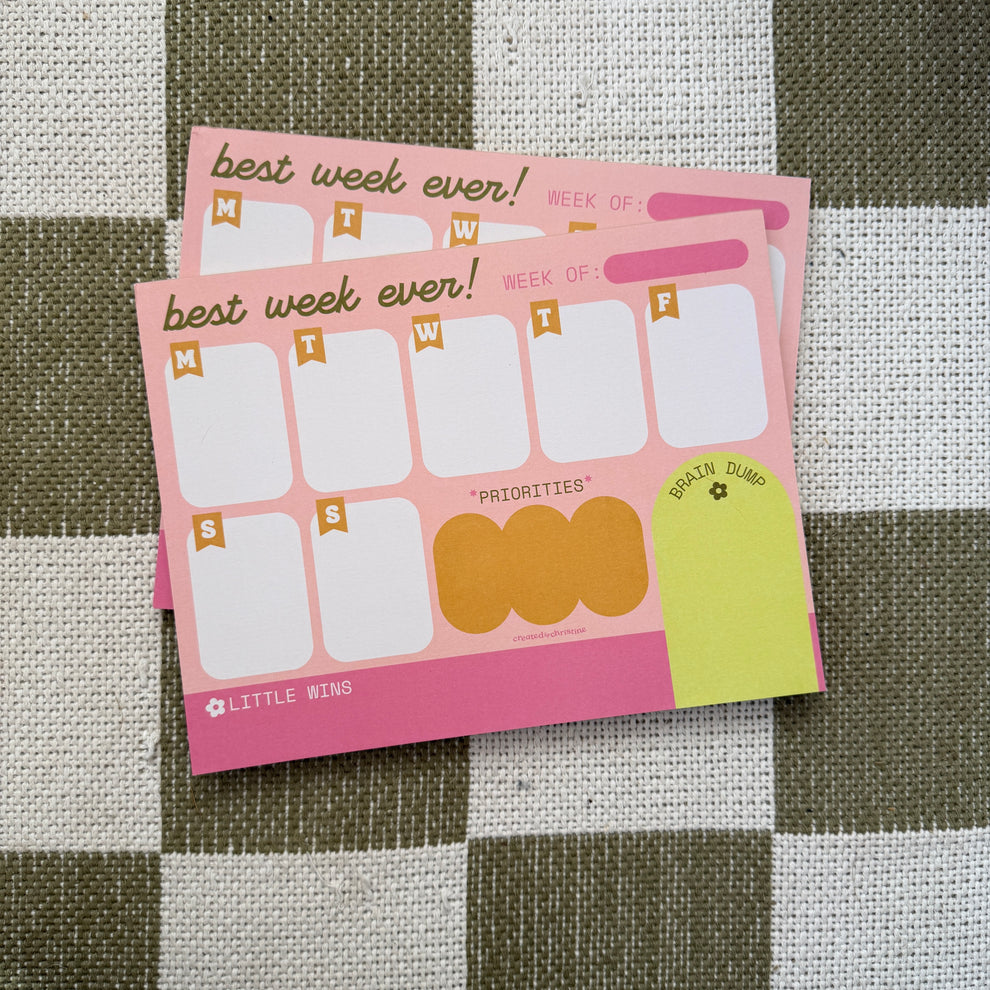 Best Week Ever Planner Notepad – Created By Christine