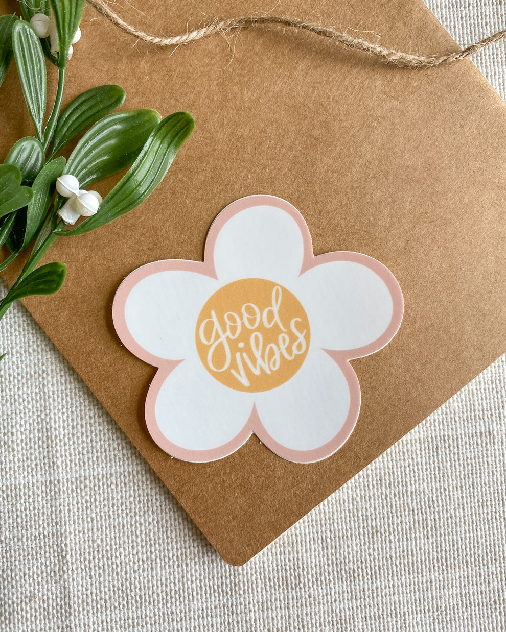 Good Vibes Daisy Sticker – Created By Christine