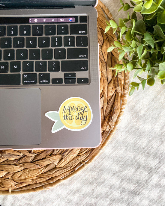 Squeeze The Day Lemon Sticker – Created By Christine